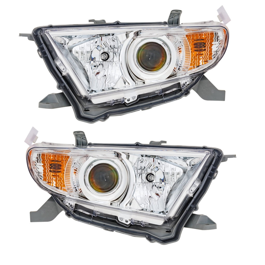 For Toyota Highlander 2011 2012 2013 Headlight Assembly Pair Driver and ...