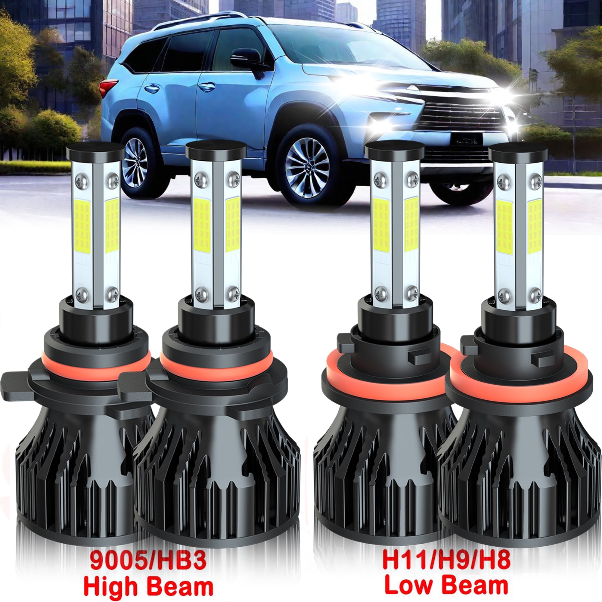 SHENKENUO 9005 H11 LED Headlight Bulbs Kit, High&Low Beam for Toyota ...
