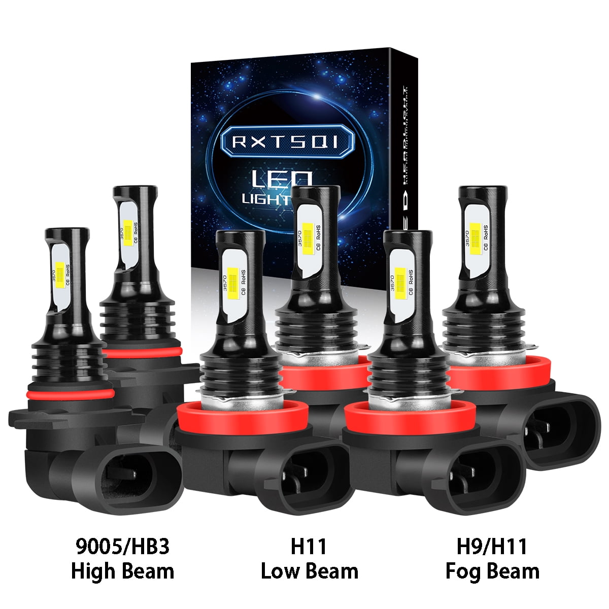 For Toyota Highlander 2014-2020 LED Headlight Bulbs 9005 H11 High/Low Beam H11 H8 Fog Light ...