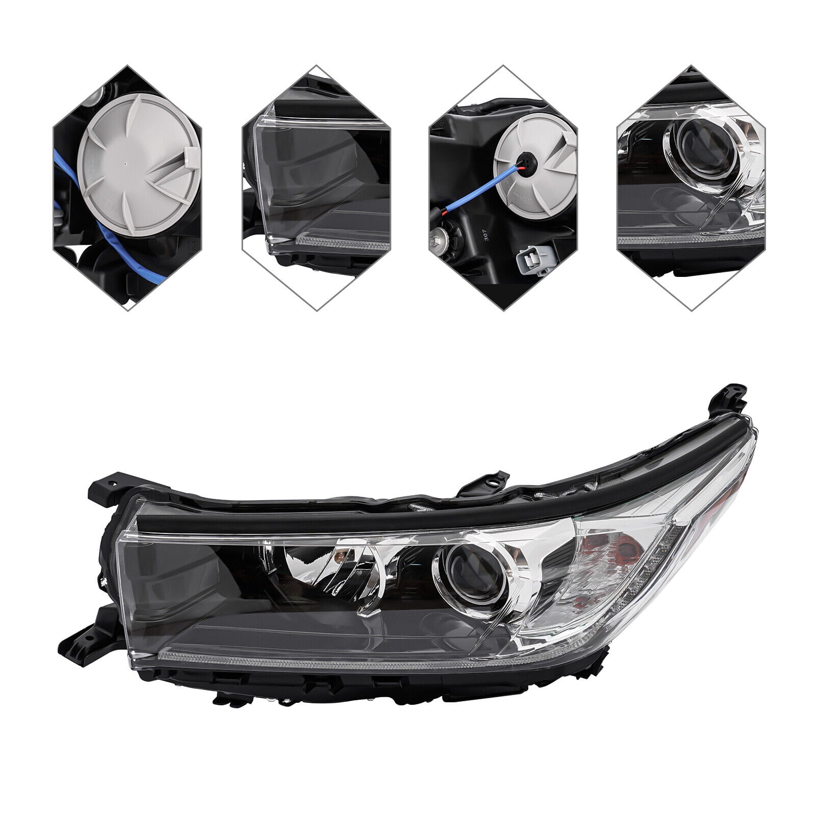 For Toyota Highlander 2017 2018 2019 Halogen LED Headlight DRL Left ...