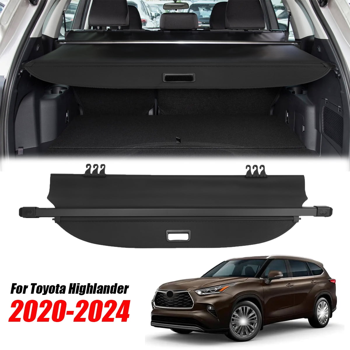 For Toyota Highlander 2020-2024 Trunk Cargo Deck Lid Cover Retractable ...