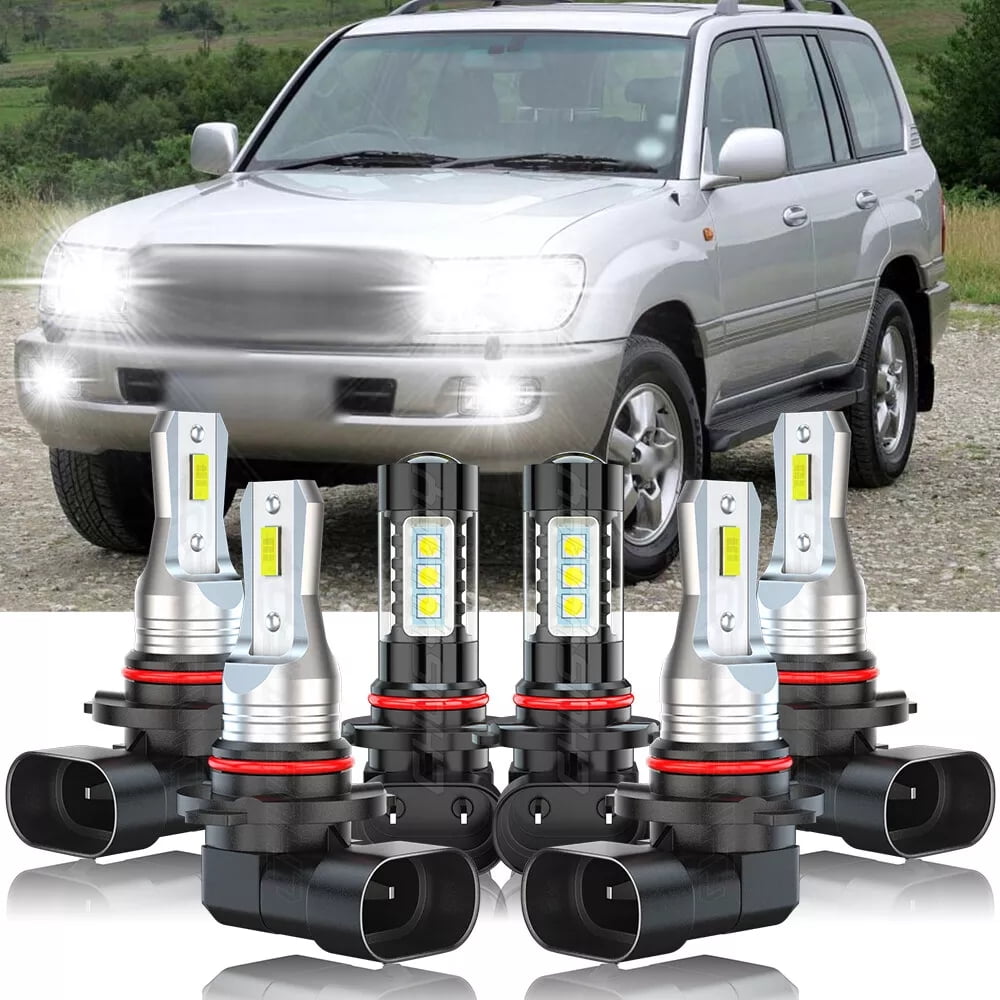 For Toyota Land Cruiser 1998-2007 LED Headlight High Low Beam Fog Light ...