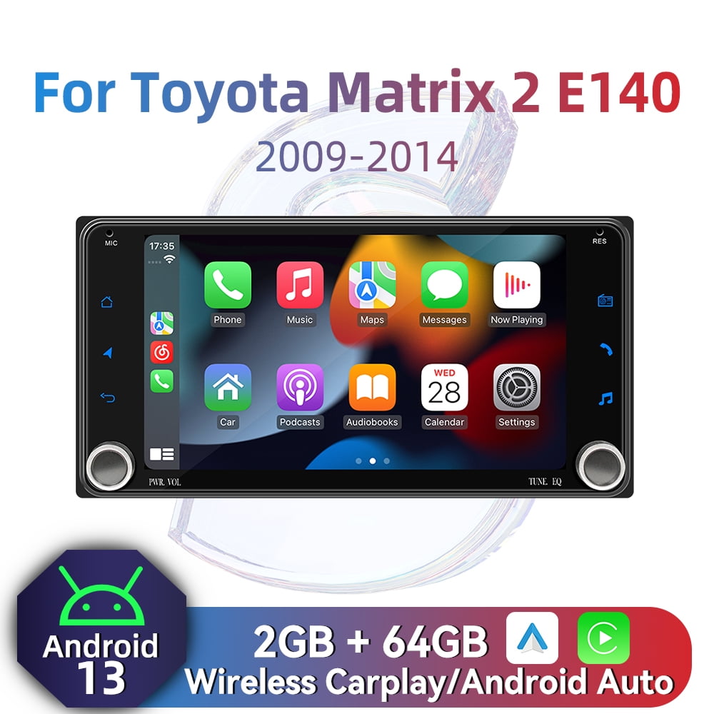 For Toyota Matrix 2 E140 2009-2014 Wireless Carplay Autoradio 2 Din ...