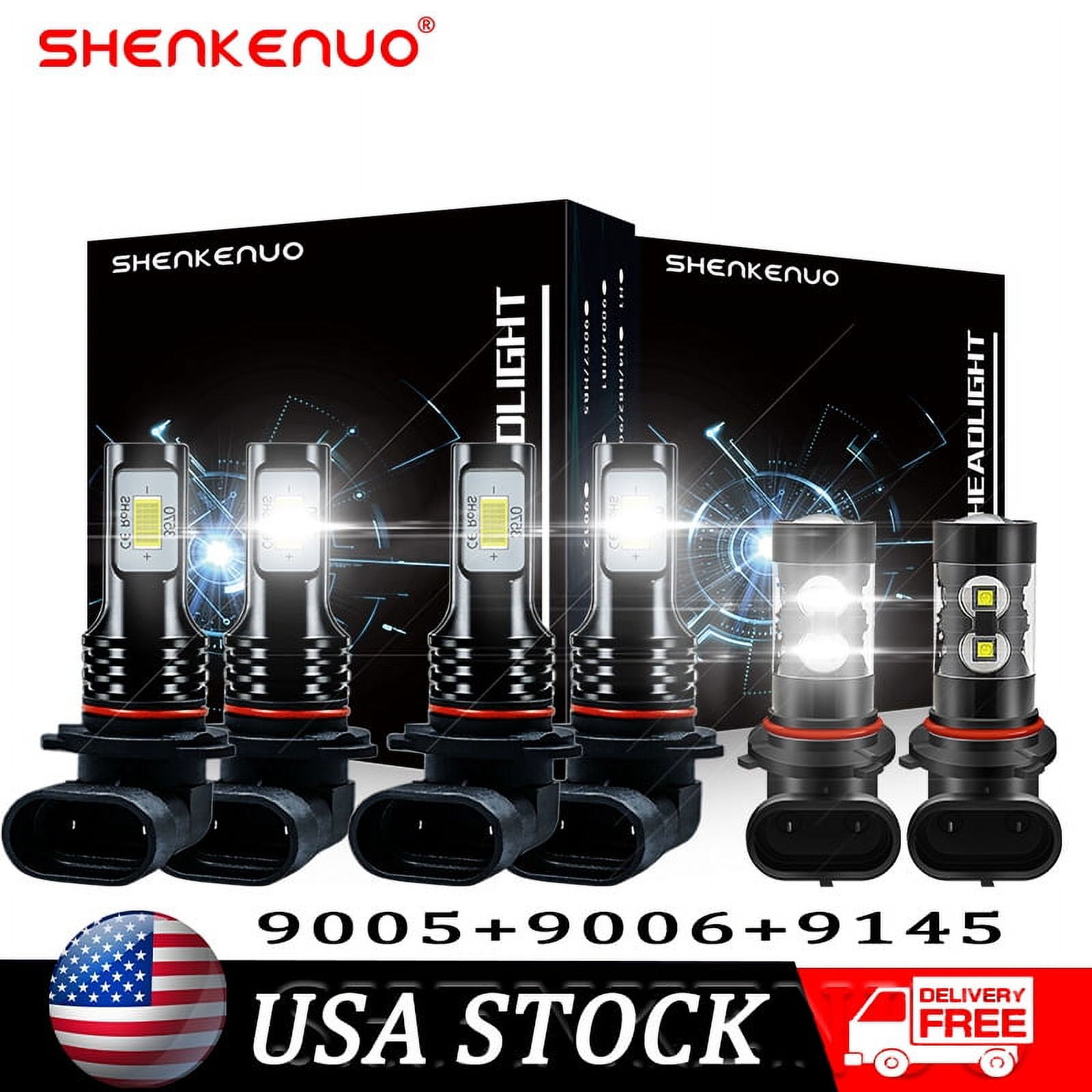 Toyota Matrix 2003-2008 LED Headlight & Fog Light Kit, 6x 6000K Super ...