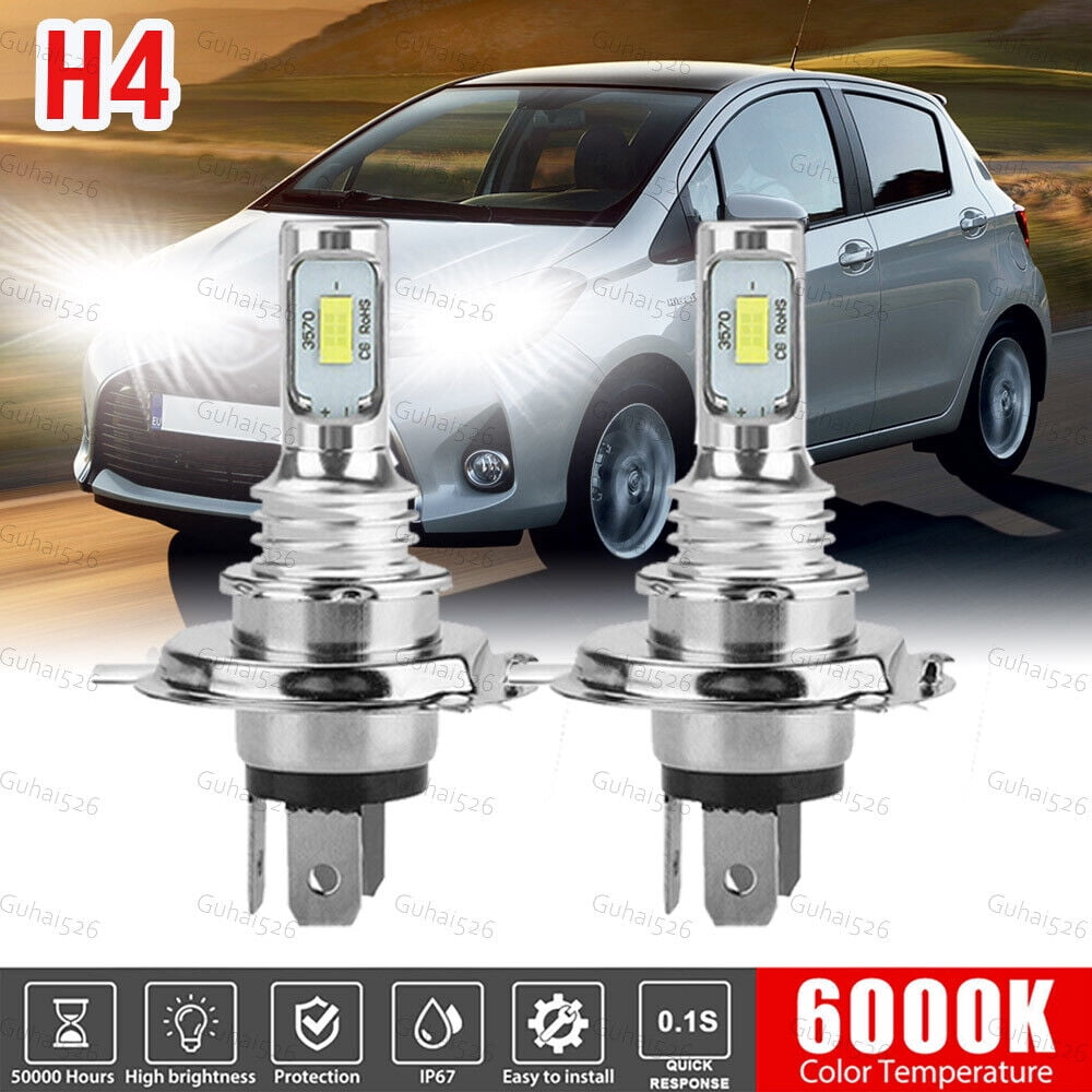 For Toyota Prius 2009-2004 -2x H4 6000K LED Bulbs Kit Headlight Hi/Lo ...