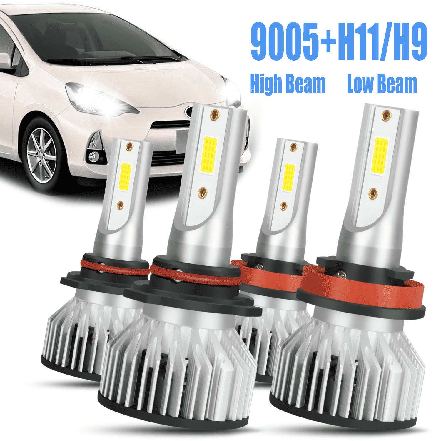 For Toyota Prius 2010 2011 2012 2013 2014 2015 LED Headlight Bulbs 9005 ...