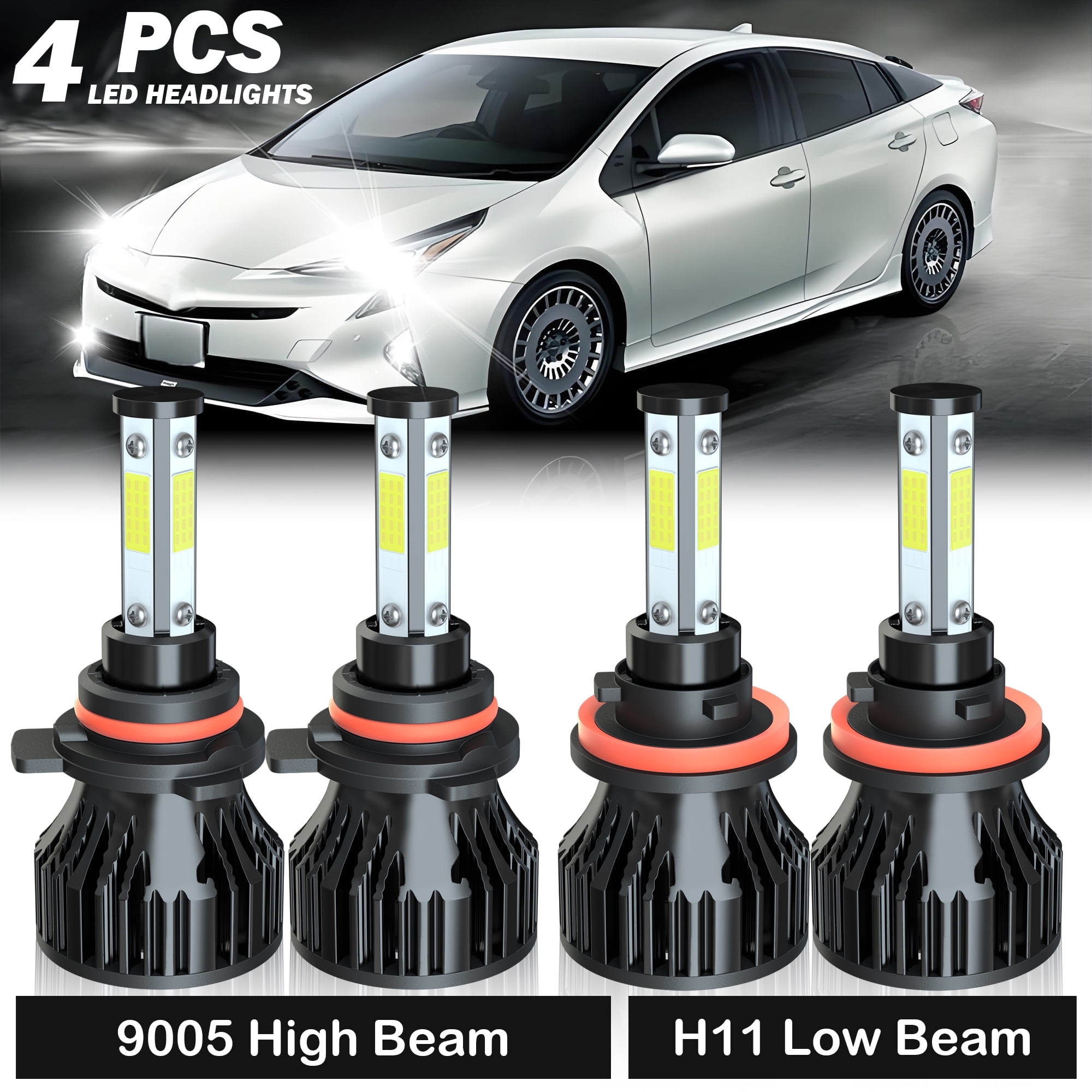 For Toyota Prius 2010 2011 2012 2013 2014 2015 LED Headlight Bulbs Kit ...