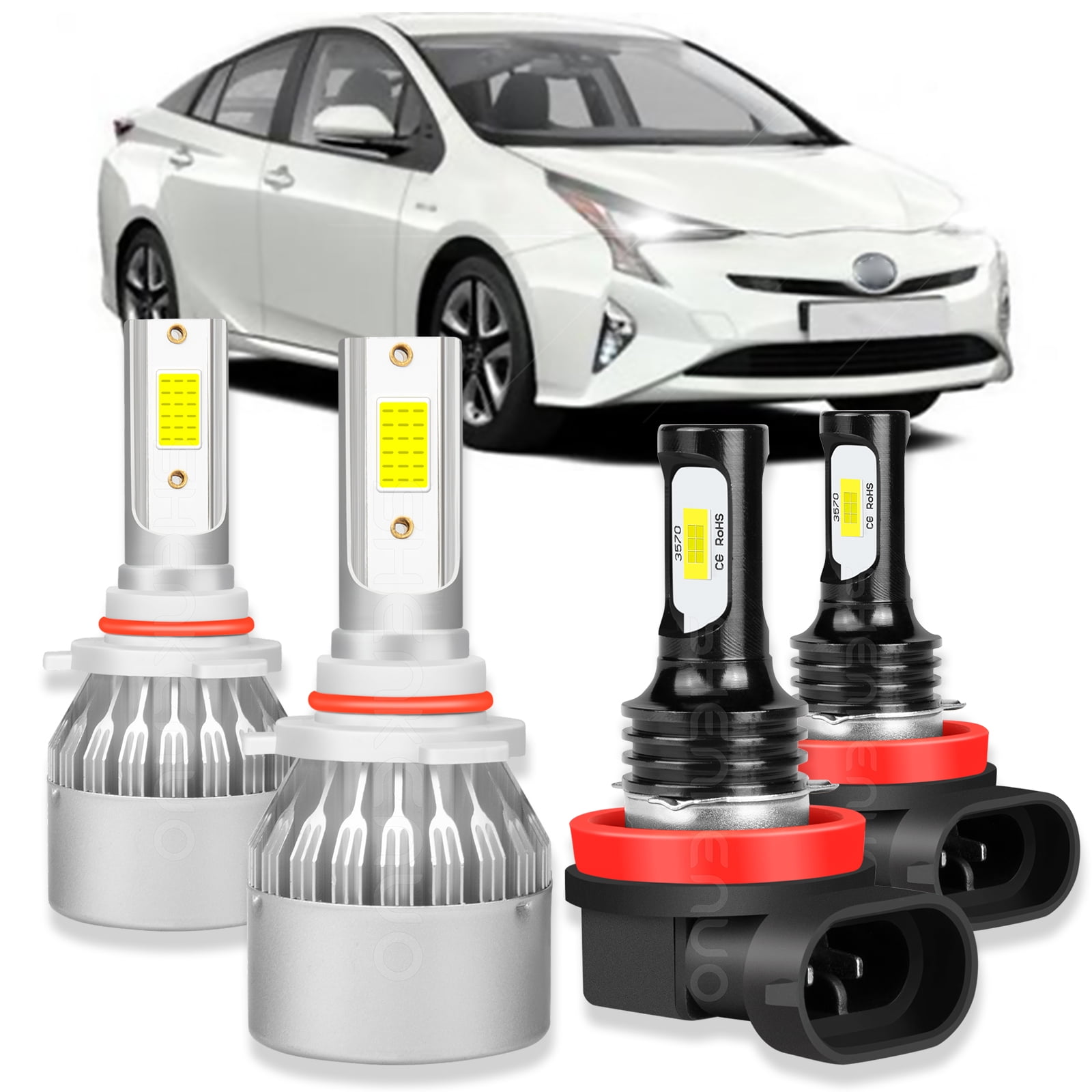 For Toyota Prius 2010-2015 Combo LED Headlight High Low Beam Bulbs Kit ...