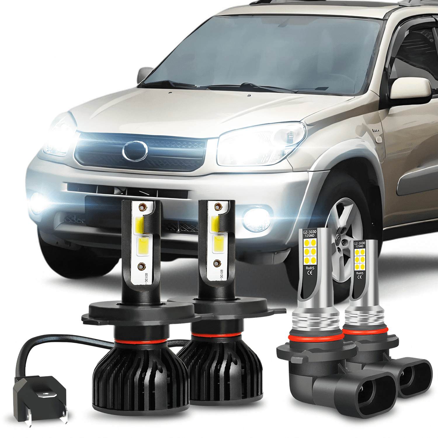 For Toyota RAV4 2001 2002 2003 2004 2005 - LED Headlight Bulbs H4 ...