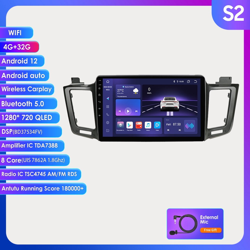 Toyota RAV4 2013-2017 Audio System: Android 12, GPS, Bluetooth, 4+32GB ...