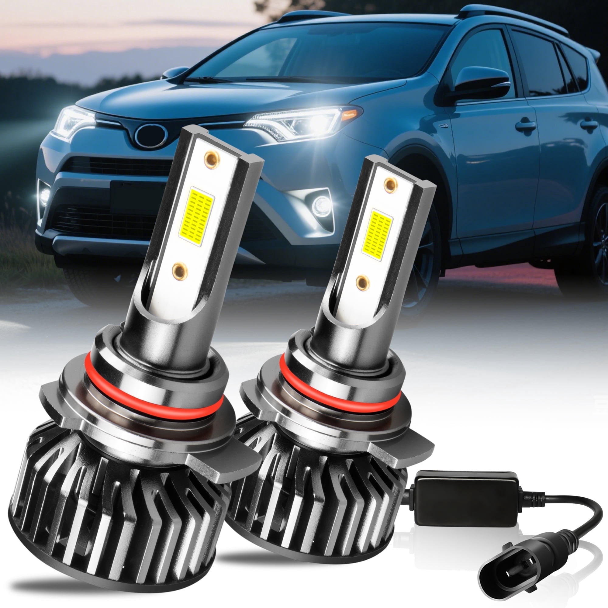 For Toyota RAV4 2016 2017 2018 2PCS 9012 LED Headlight 6000K White Hi ...