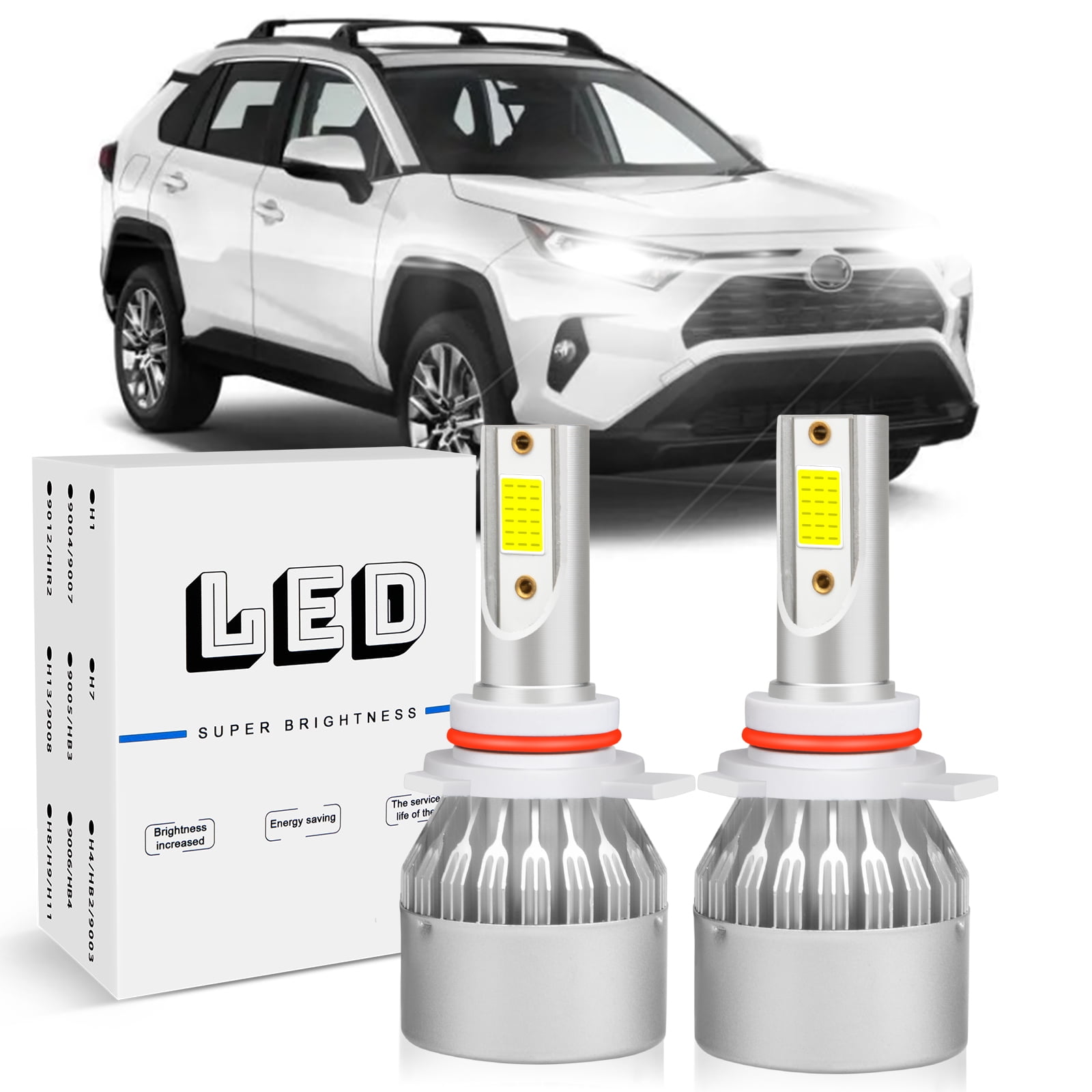 For Toyota RAV4 2016 2017 2018 LED Headlight 9012 High Low Beam Bulbs ...