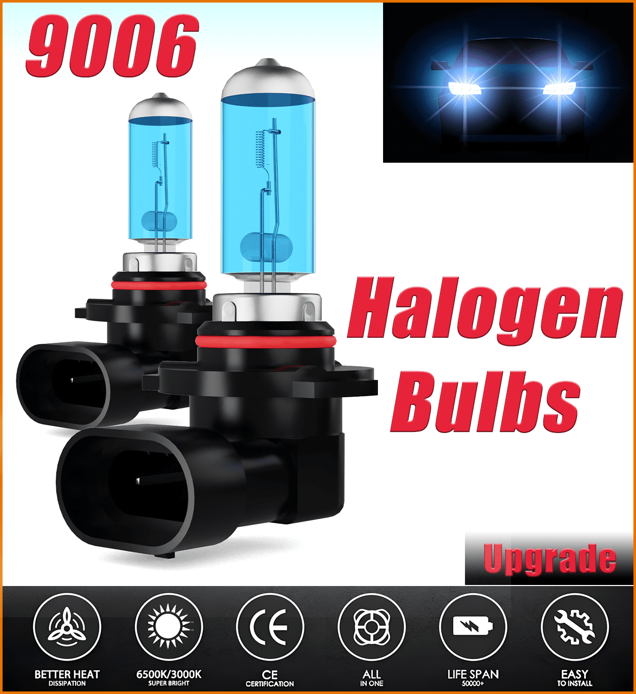 For Toyota Sequoia 2001-2007,9006 LED Fog Light Bulbs,Xenon White HB4 ...