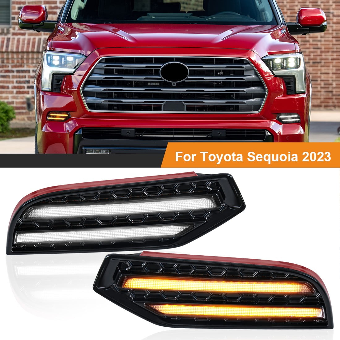 For Toyota Sequoia 2023 2024 DRL LED Daytime Runing Light Turn Signal ...
