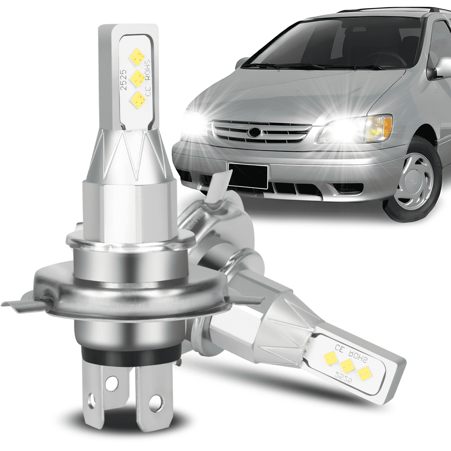 For Toyota Sienna 1998-2003 - 9003 Front LED Headlight Bulb High Low ...