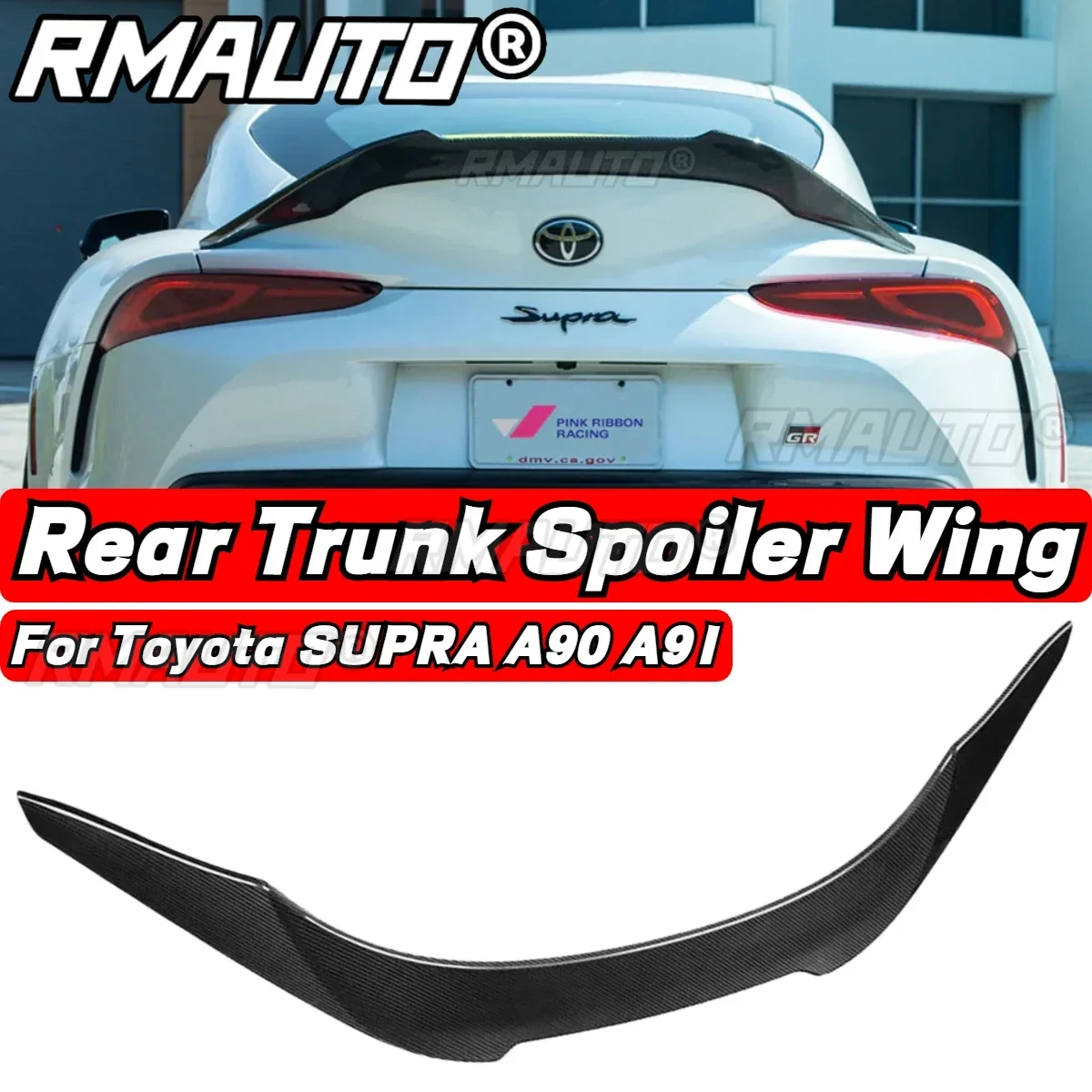 For Toyota Supra A90 A91 2019-2022 Spoiler Real Carbon Fiber Rear Trunk ...