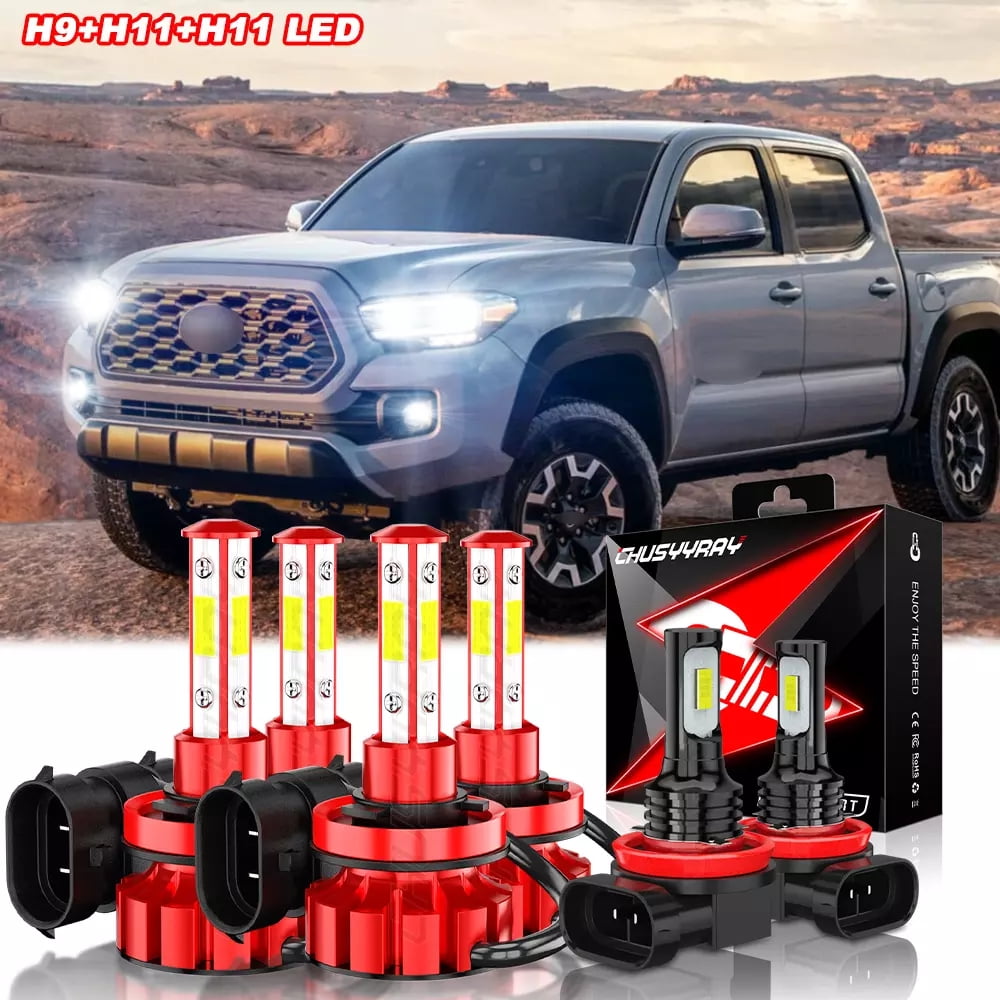 For Toyota Tacoma 2016-2020 LED Headlight High Low Beam Fog Light Bulbs ...