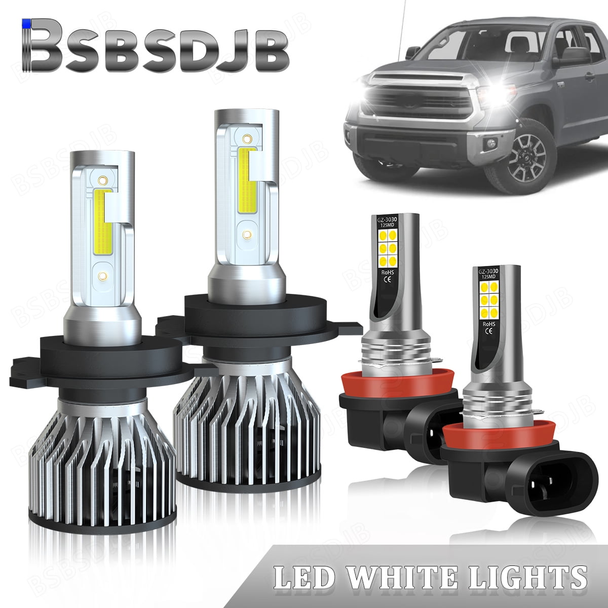 For Toyota Yaris iA 2018-2017 Combo H4 9003 H11 LED Headlight + Fog ...