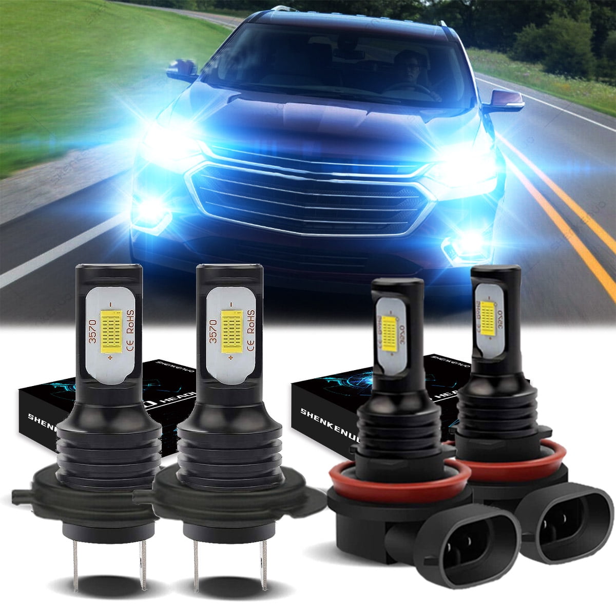 For Traverse 2013-2018 Headlights H7 H11 High/Low Beam Kit 8000K Ice ...