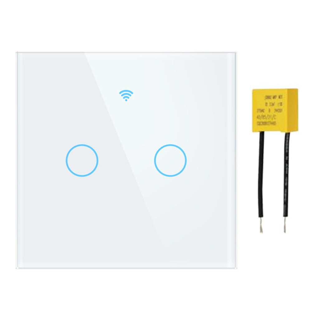 For Tuya Smart Light Switch 2 Gang, Wifi Smart Touch Wall Switch With ...