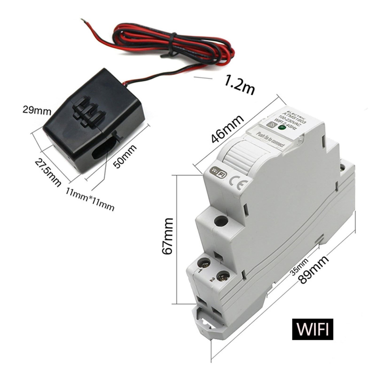 For Tuya Smart WiFi Electricity Meter Din Rail Single Phase Ac 110V ...
