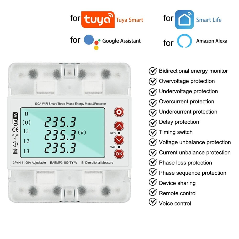 for Tuya for Wifi Three-Phase Meter Over-Voltage And Under-Voltage ...