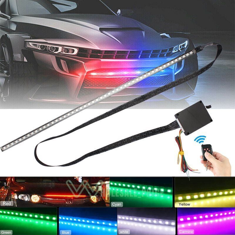 For Under Hood Behind Grille 22" 7-Color Rgb Led Knight Rider Remote ...