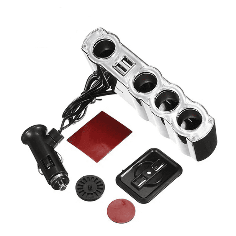 For Universal Car Extender Splitter 12V 4 Way Auto Multi Socket USB ...