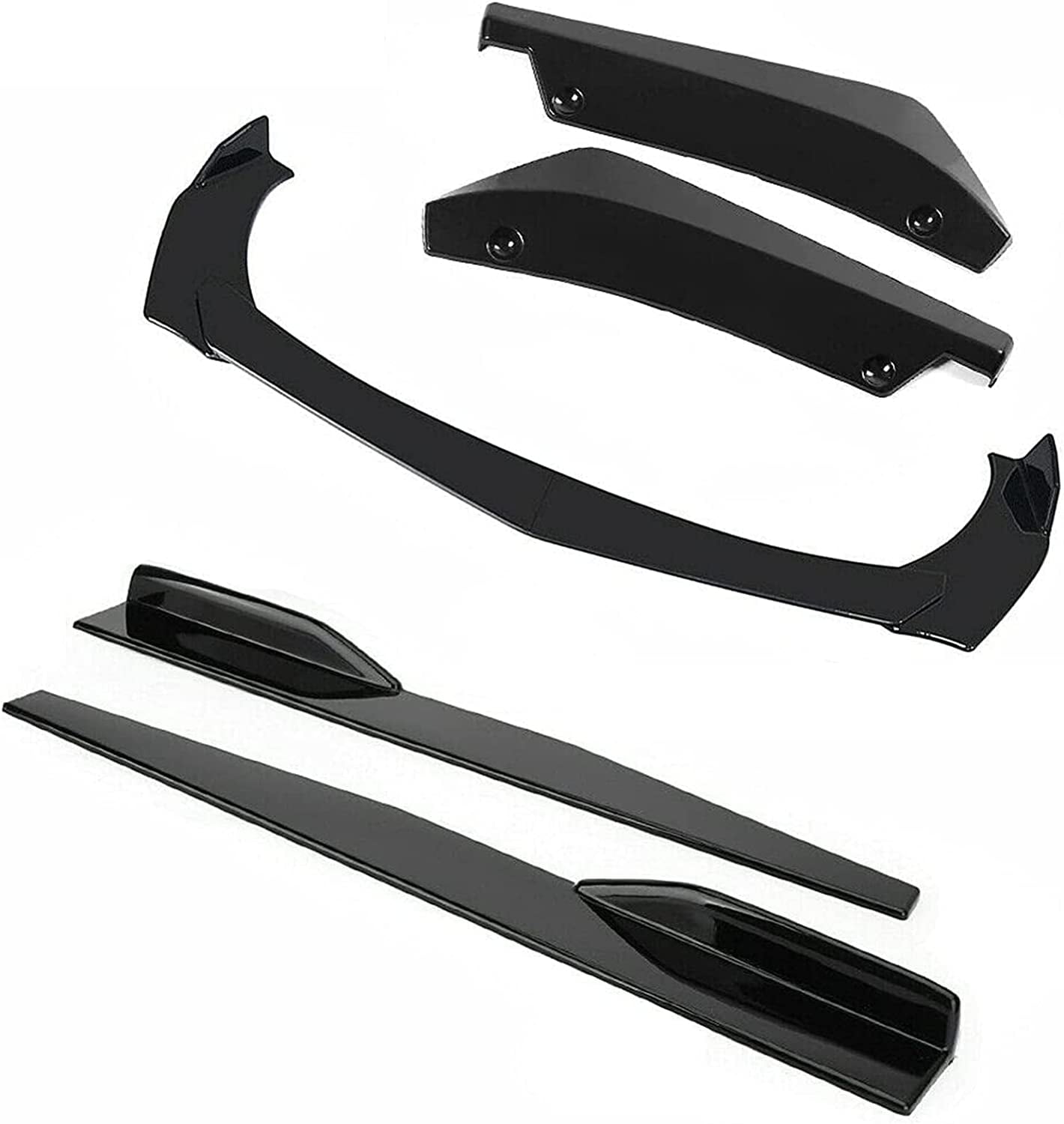 For Universal Front Bumper Lip Spoiler Diffuser Body Kits + Side Skirt ...