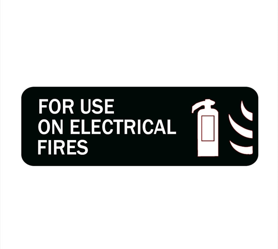 For Use On Electrical Fires Sign For Door, Acrylic Plastic, Black And ...