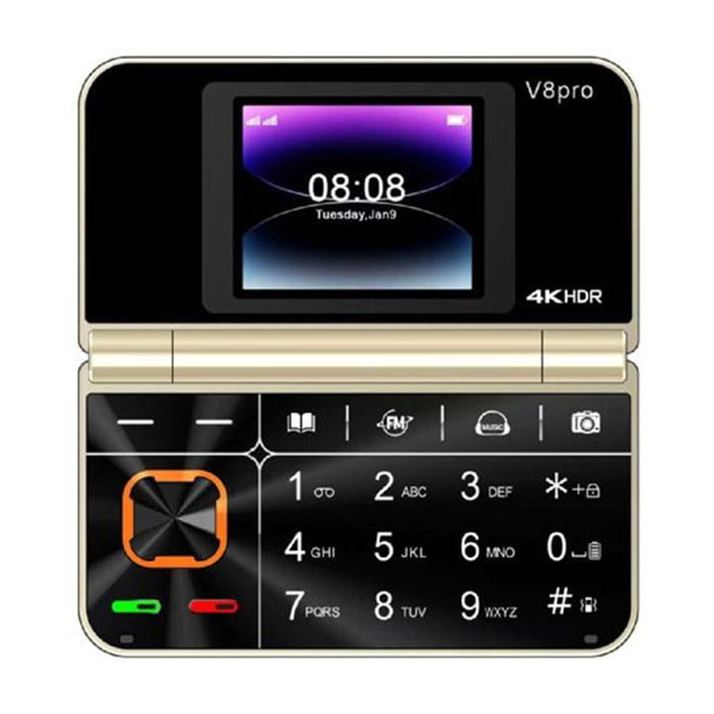 For V8pro Dual Screen Folding Flip Function Phone Foreign Language Large L7P6 - Walmart.com