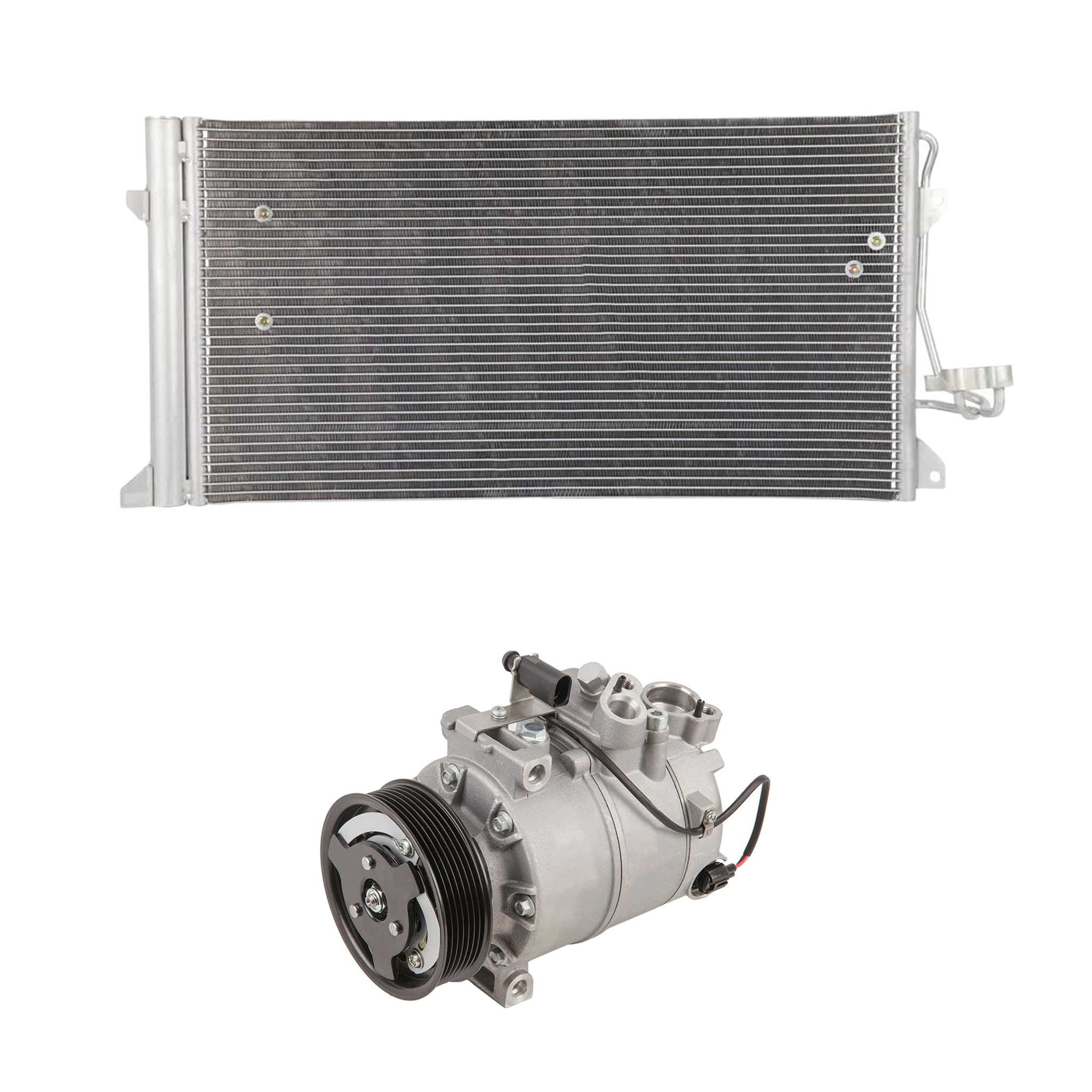 For VW Touareg 2007 2008 2009 2010 2011 AC Compressor w/ A/C Condenser ...