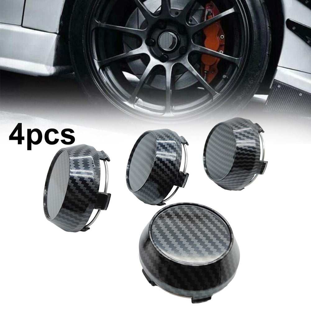 For wheel Center Cap Universal Rim Chrome 4x Hub Cap 60mm No Logo Black ...