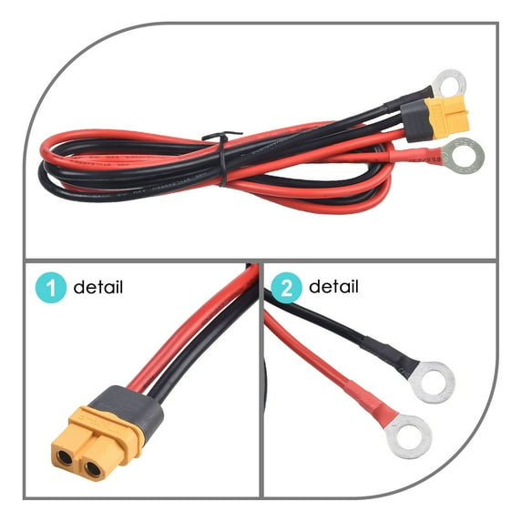 For Xt60 Grommet To Round Ring Terminal Connector Cable 12Awg Rc ...