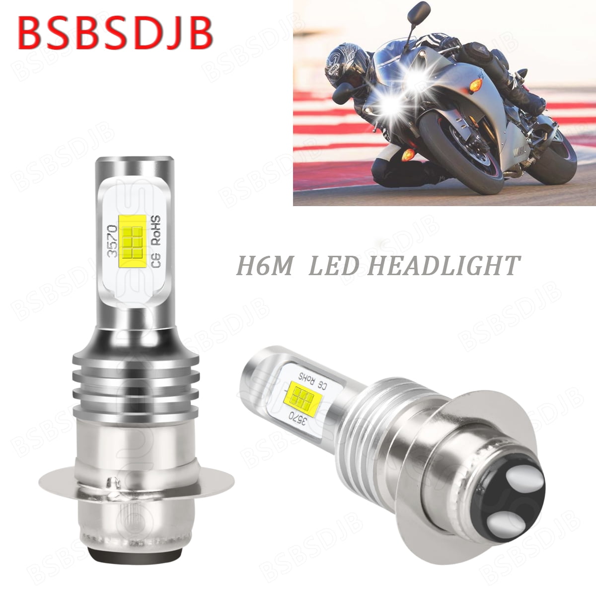 For Yamaha Kodiak 400 2000-2004 450 2003-2005 LED Headlight Bulbs ...