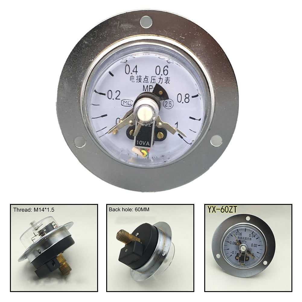 For Yx60Zt Axially With Edge Electric Contact Pressure Gauge Magnetic-Assisted -0.1-0Mpa ...
