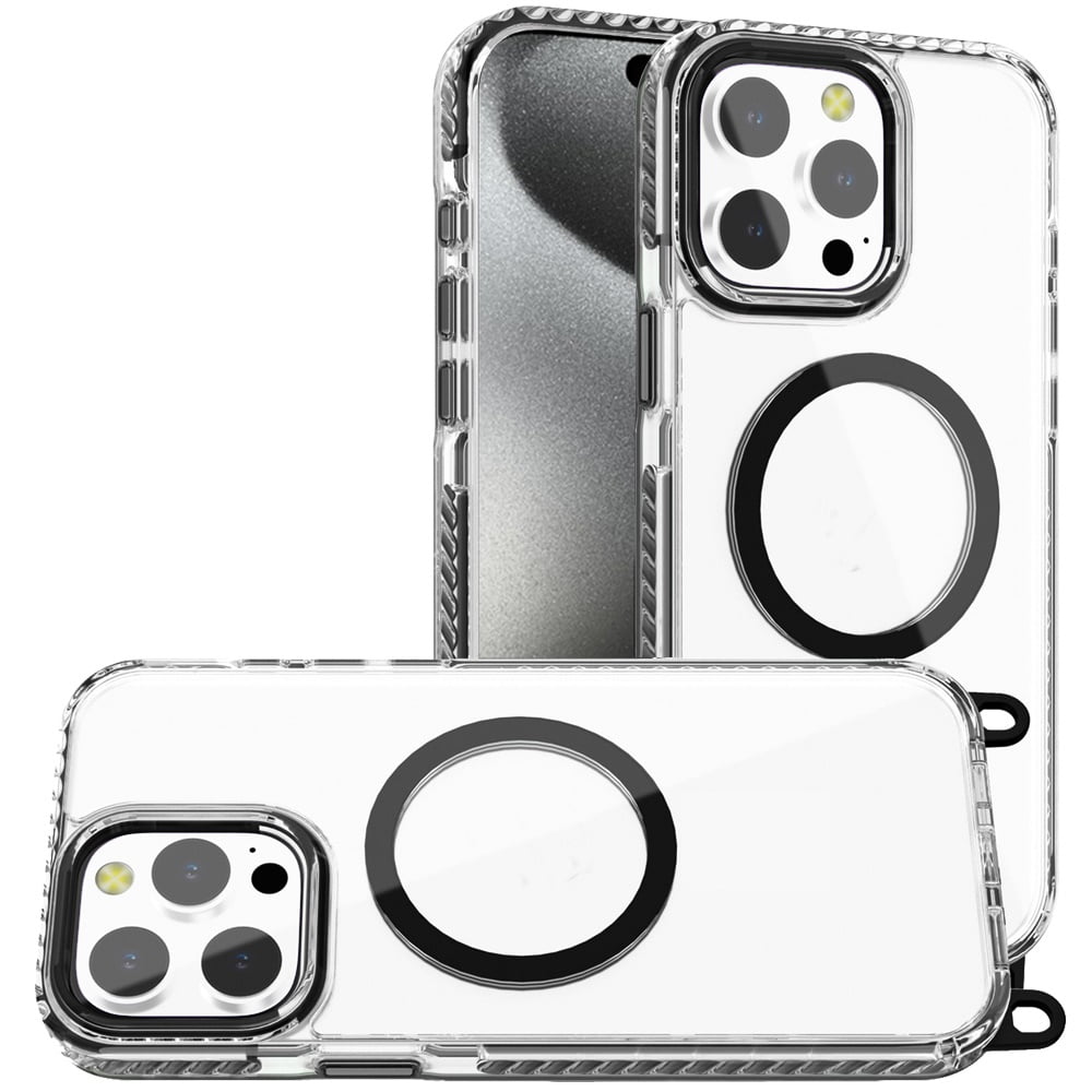 For iP15 Pro Max Transparent HQ Clear Line Design Edged Hybrid ...
