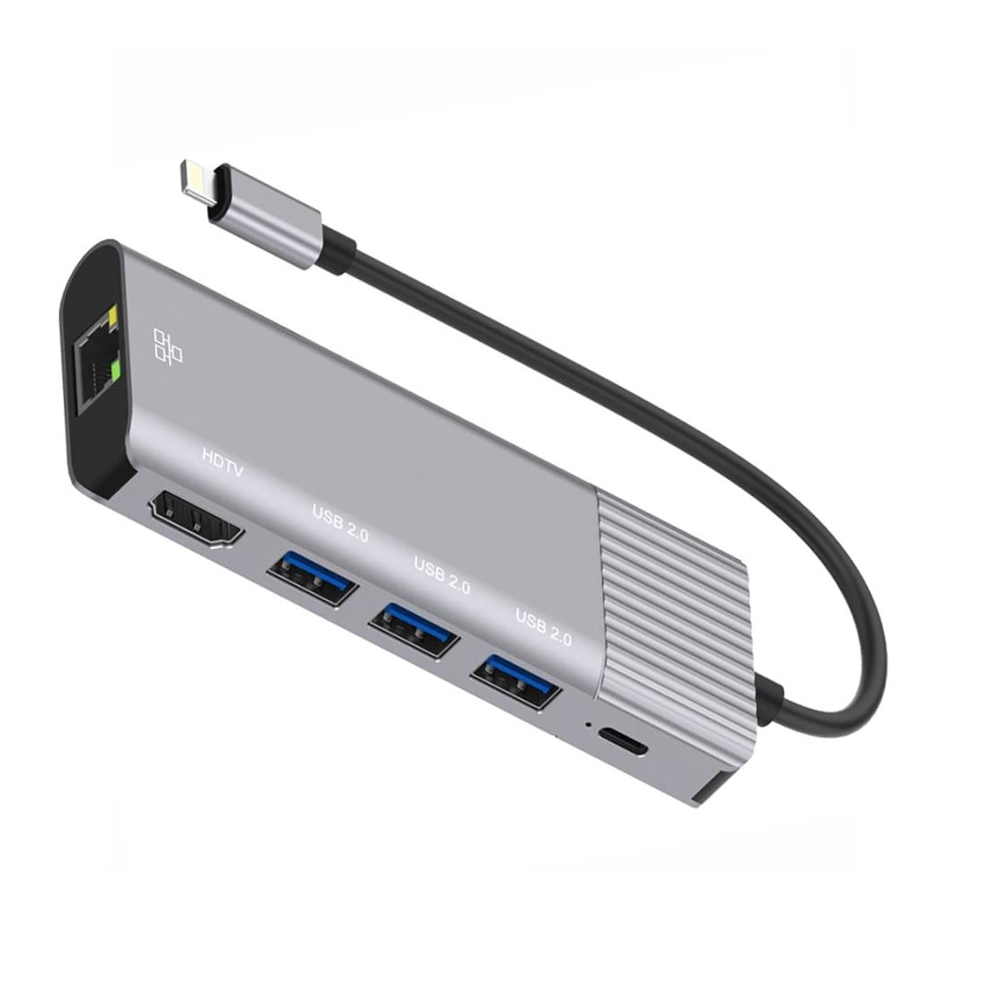 6-in-1 Adapter USB Hub for iPad 10.2" (7th/8th/9th Gen) with HDMI, RJ45 ...