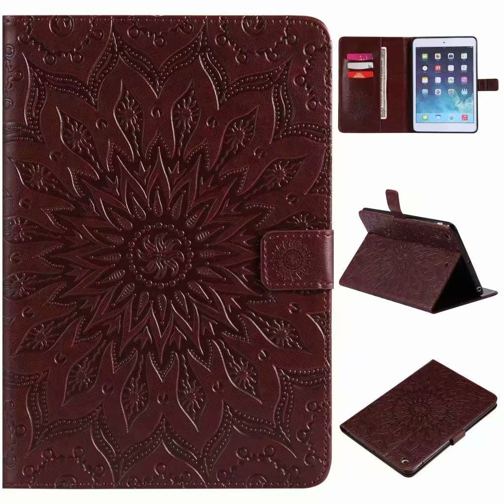 For iPad 2/3/4 Sunflower Embossed PU Leather Flip Stand Case Auto Wake ...