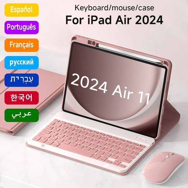 For iPad 2024 Air 11 inch Case with Bluetooth Keyboard Cover for 2024 ...