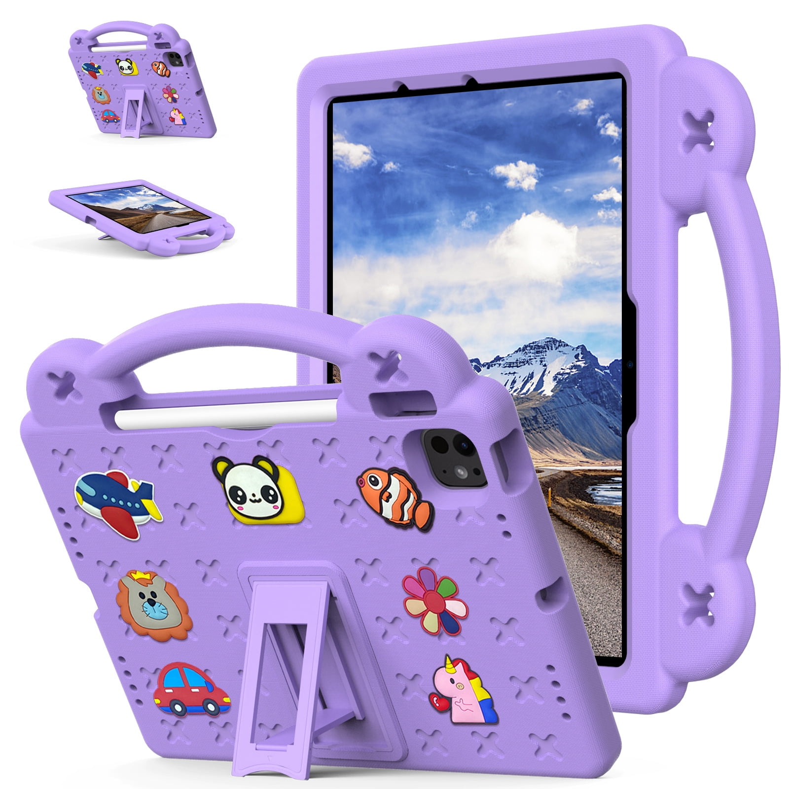 For iPad Air 11 M2 2024&iPad Pro 11 M4 2024 Kids Case,Cartoon Panda ...