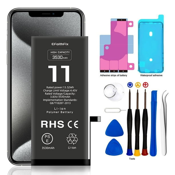 For iPhone 11 Battery Replacement, 3530mAh High Capacity Battery ...