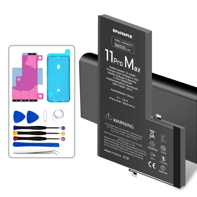 For iPhone 11 Pro Max Battery Replacement, 4600 mAh Li-Ion High ...