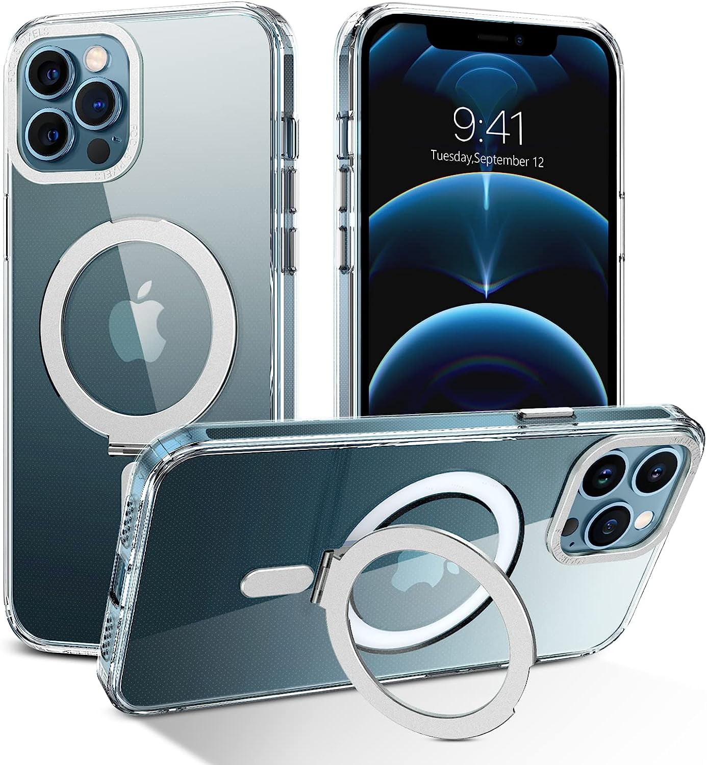 For iPhone 12 Case, iPhone 12 Pro Magnetic Case with Invisible Stand ...