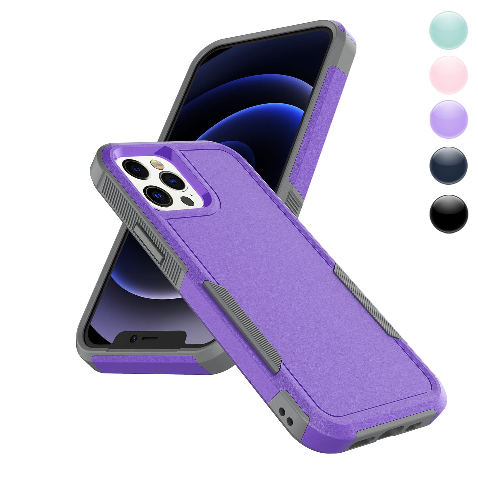 For iPhone 12 / 12 Pro Case, 2 in 1 Heavy Duty Armor Shockproof Cases ...