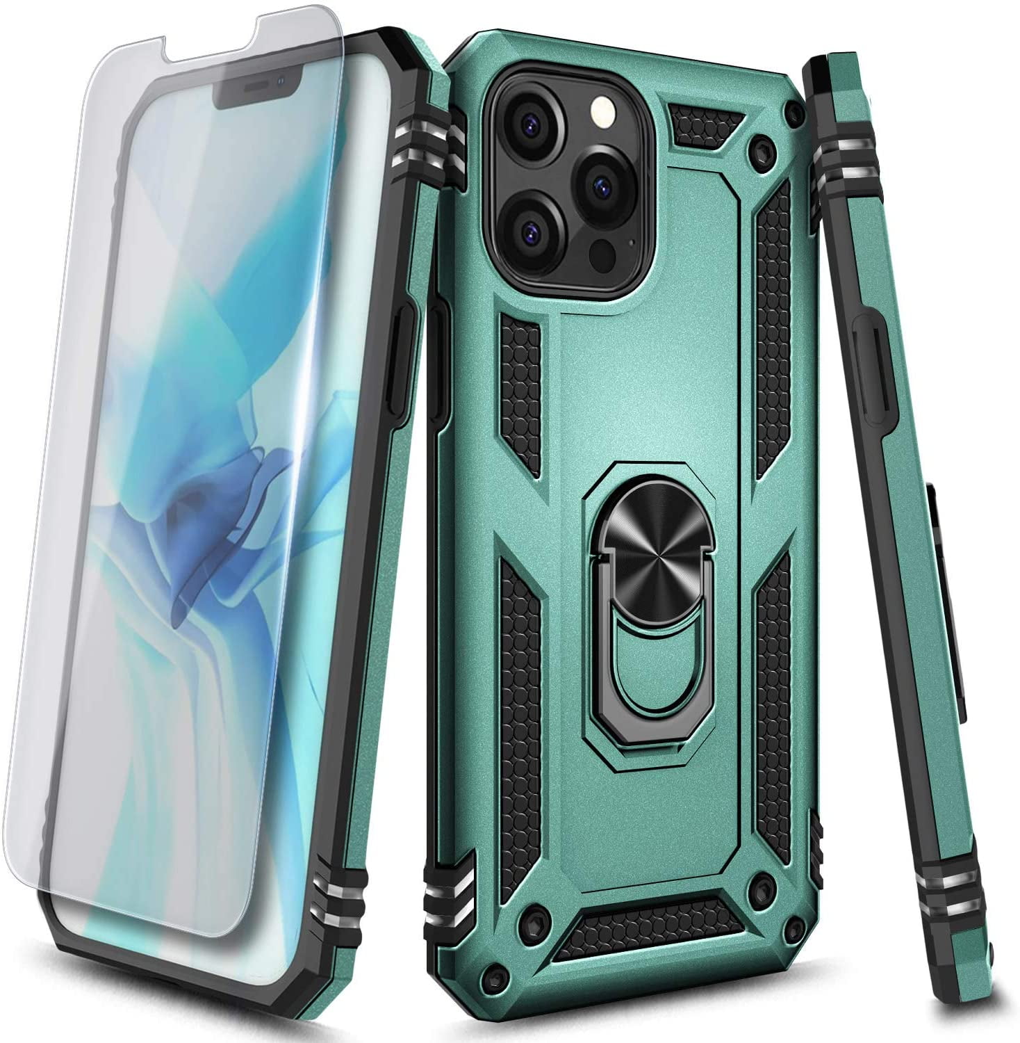 Nagebee iPhone 12, 12 Pro Case, Tempered Glass Screen Protector ...