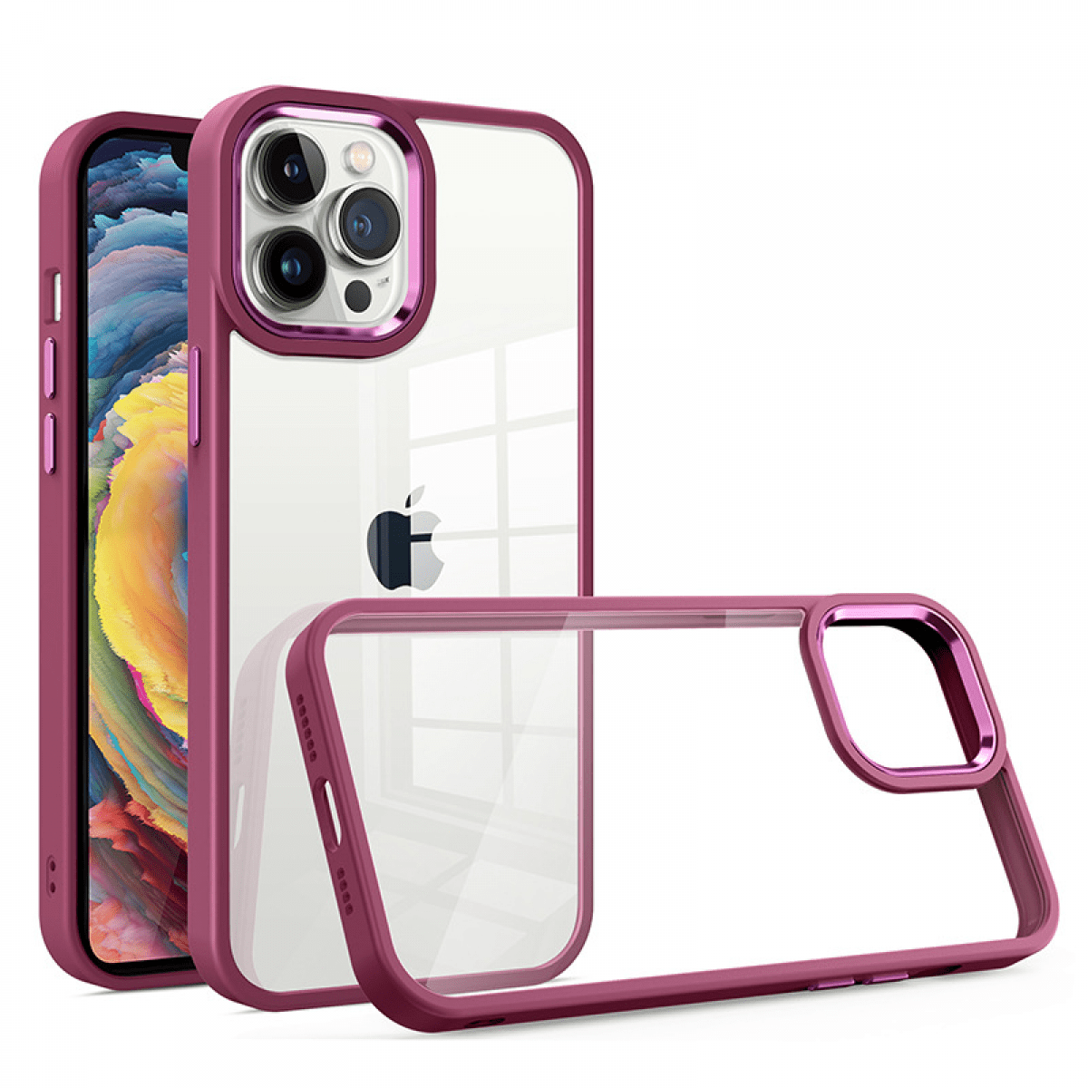 For iPhone 13 6.1 Case, Full Body Case, Shockproof Case Metal Camera ...