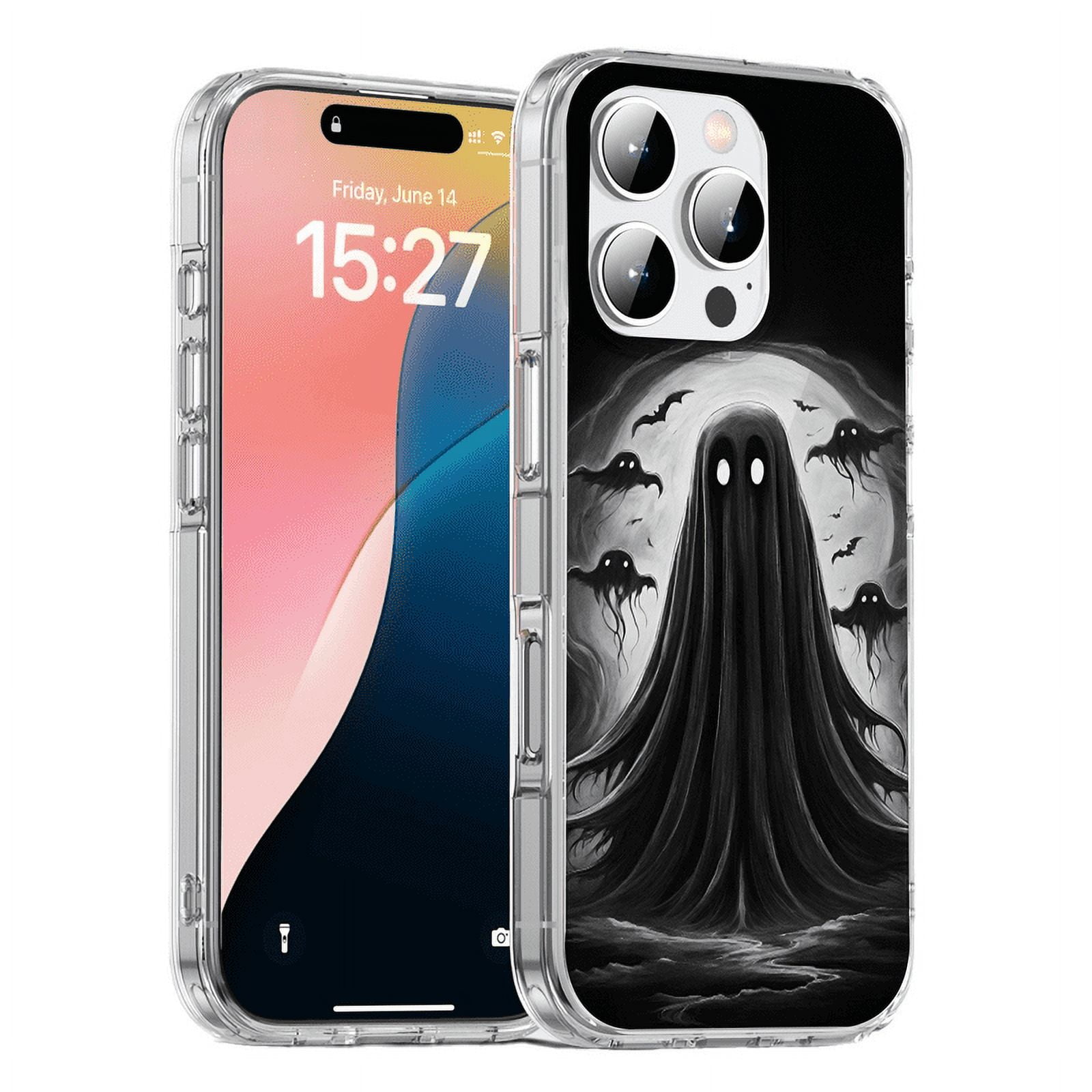 HZSY. Protective Gel Phone Case for iPhone 13 Pro - Printed Black Ghost - Walmart.com