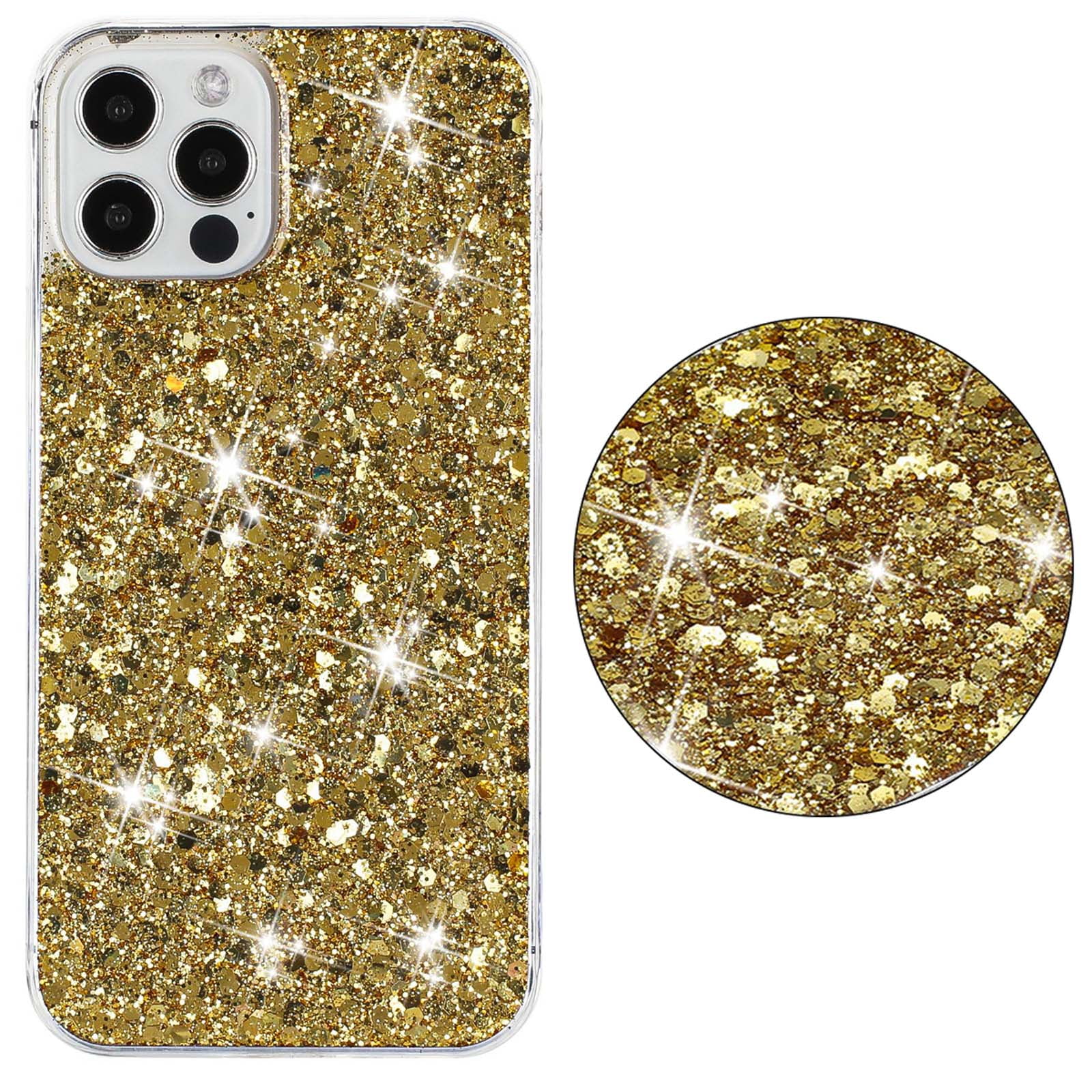 For iPhone 14 Pro Case,Cute Glitter Bling Twinkle Stardust with Drop ...