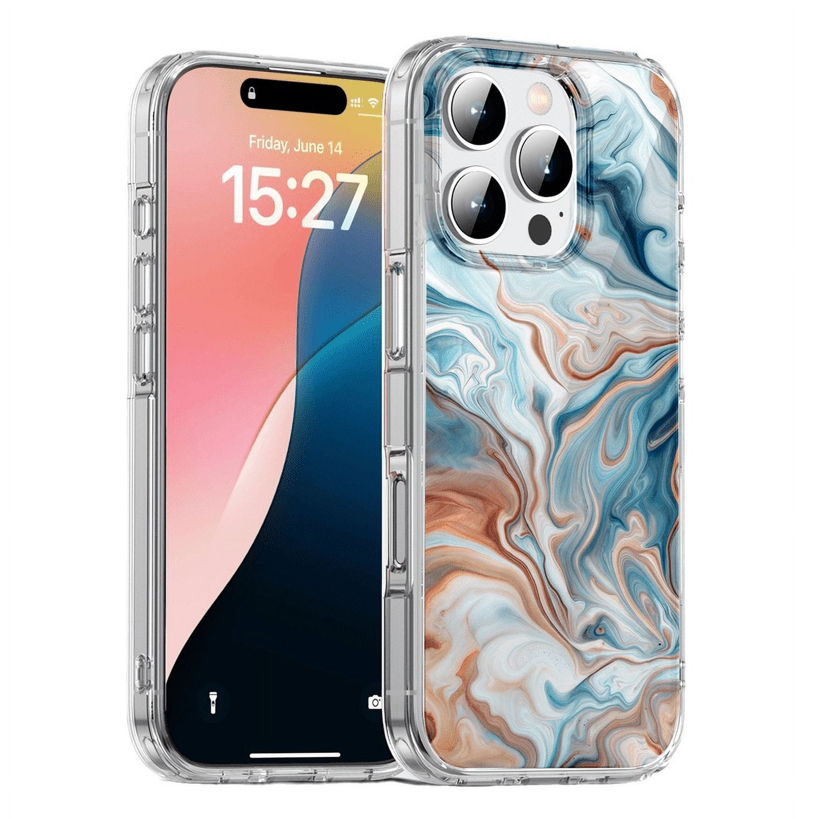 HZSY.Protective cell Phone Case for iPhone 14 - Printed Colorful blue ...